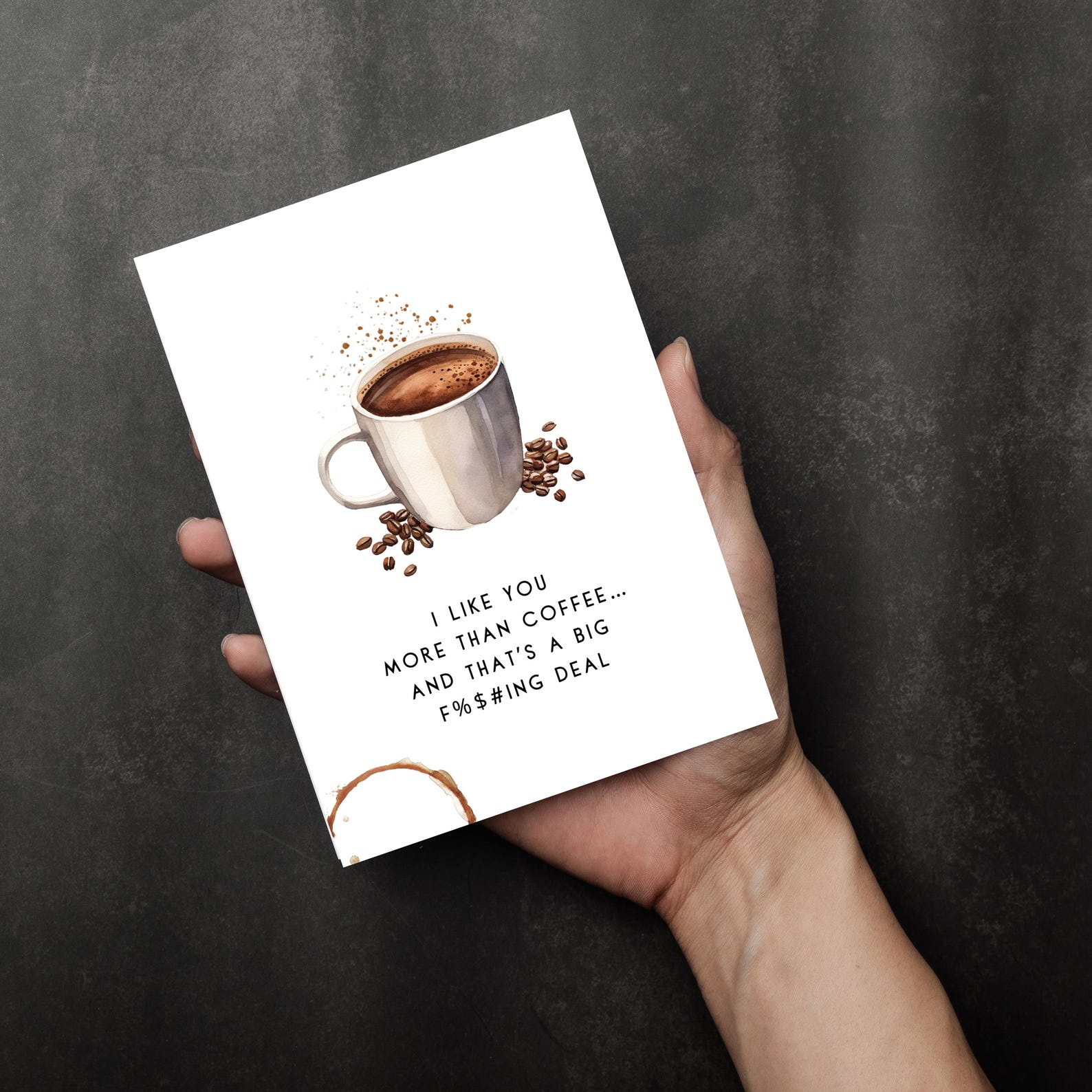 Funny Coffee Lover Printable Card, Digital Cards, Humorous 5x7 Digital ...