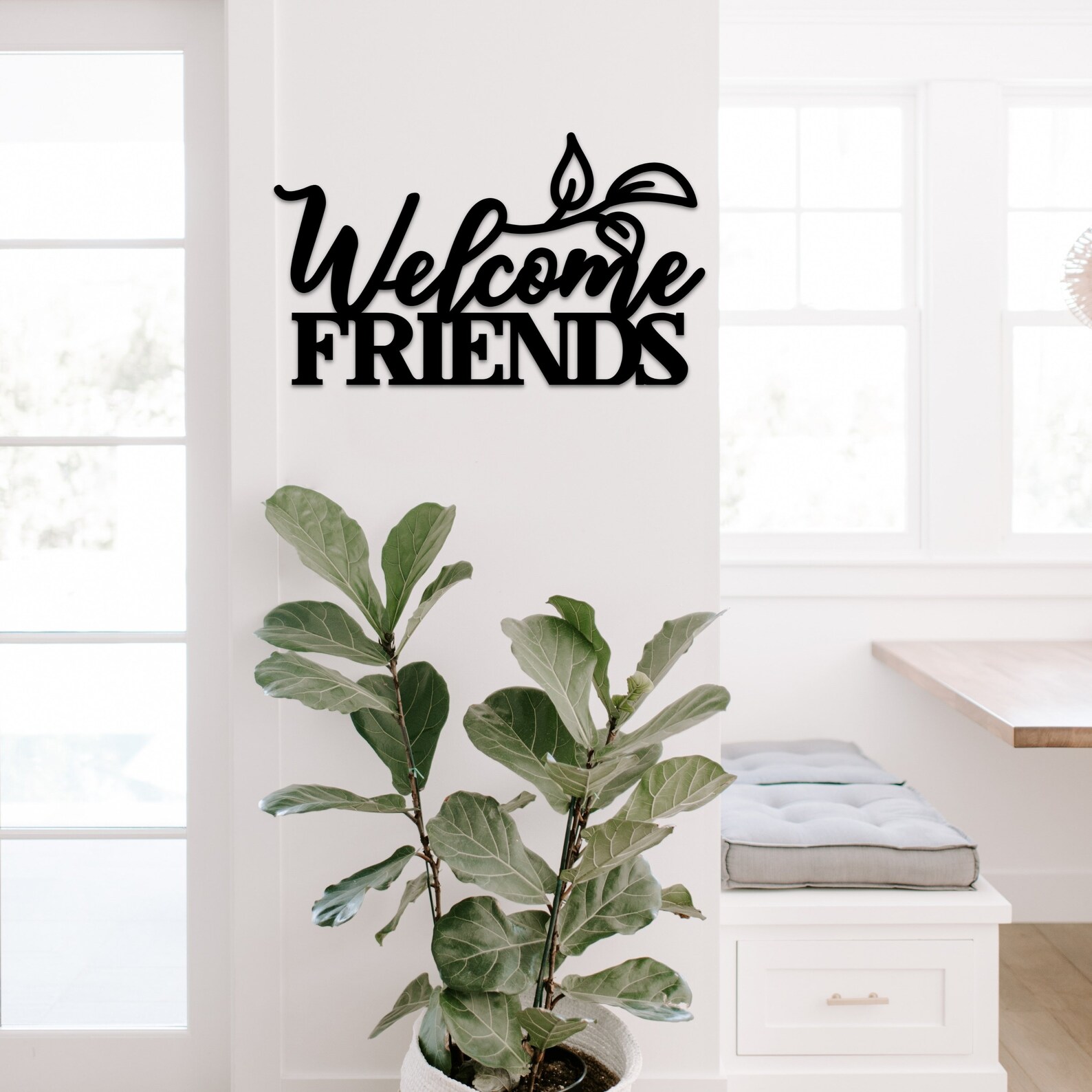 Welcome Friends Metal Sign | Welcome Metal Sign | Laser Cut Metal Sign ...