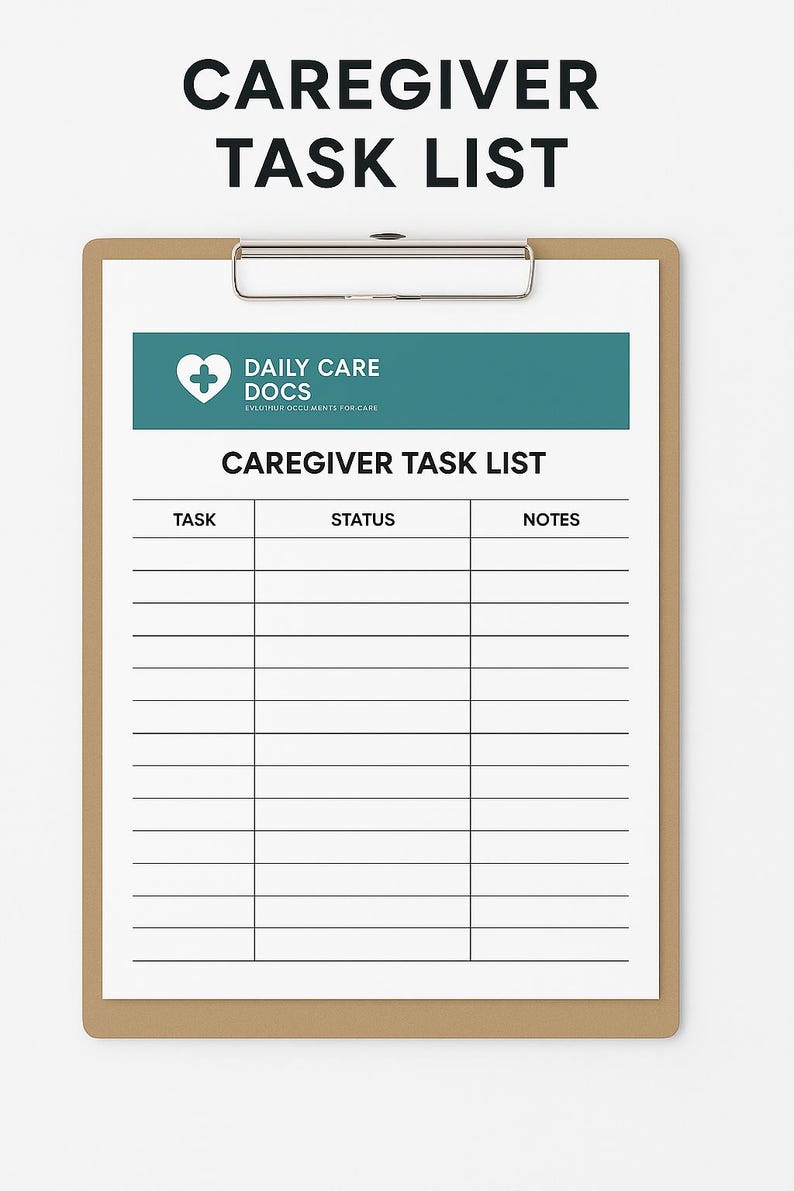 Caregiver Task Checklist – Printable To-do List for Daily Care - Etsy