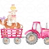 Pink Farm Tractor PNG Kids Pink Tractor Farm PNG Kids Tractor PNG Pink ...