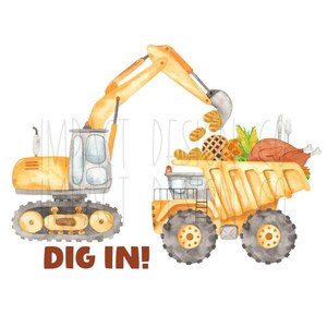 Thanksgiving Construction PNG Digital Download With Turkey, Bread, Pie ...