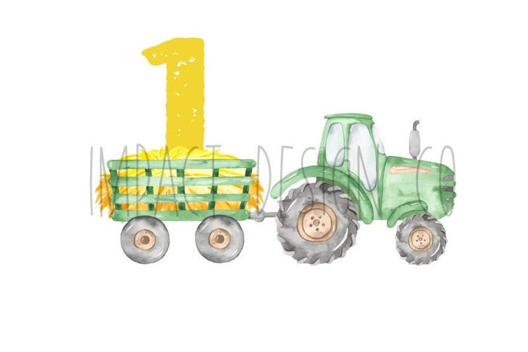 Farm Birthday Tractor PNG Kids Farm Tractor PNG Kids Tractor PNG Green ...