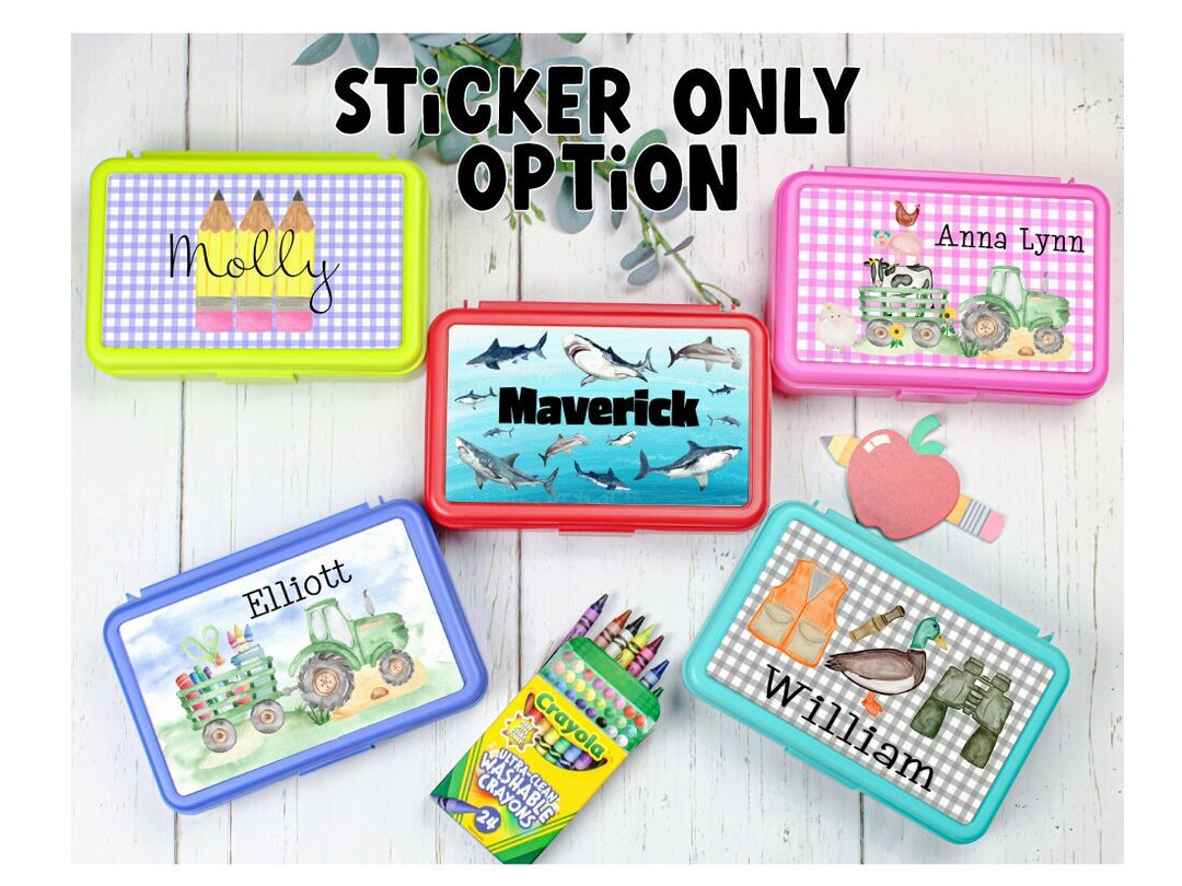 Personalized Pencil Box Labels School Supplies Decal Kids Pencil Box ...