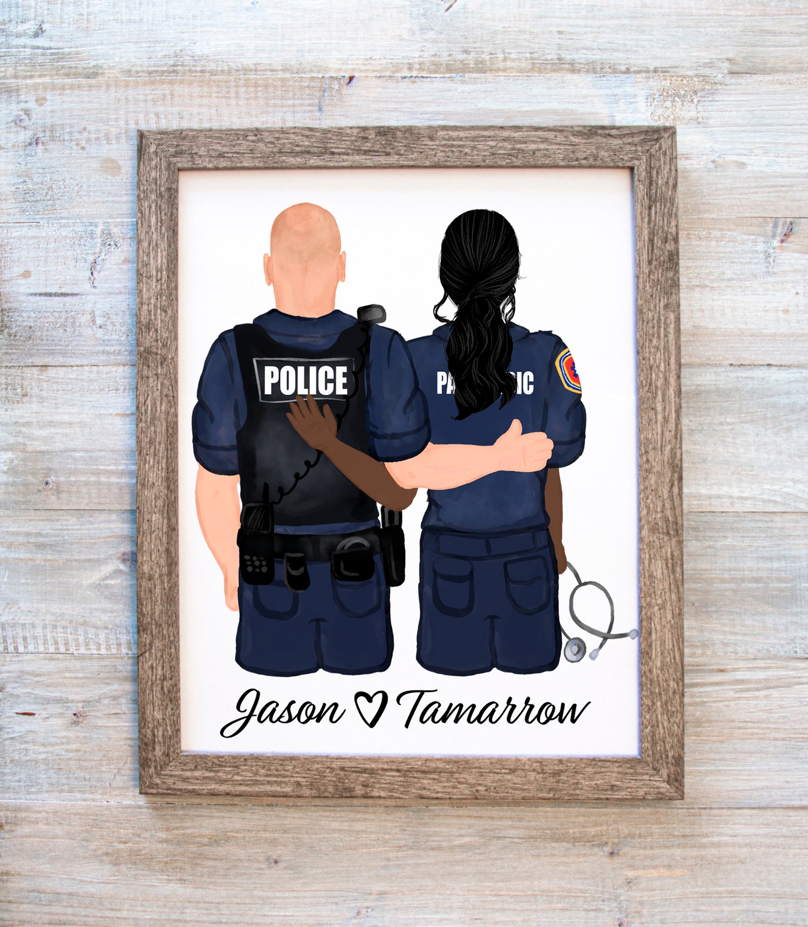 Police Officer Gifts EMT Paramedic Gifts Police Paramedic Wall Art EMT ...