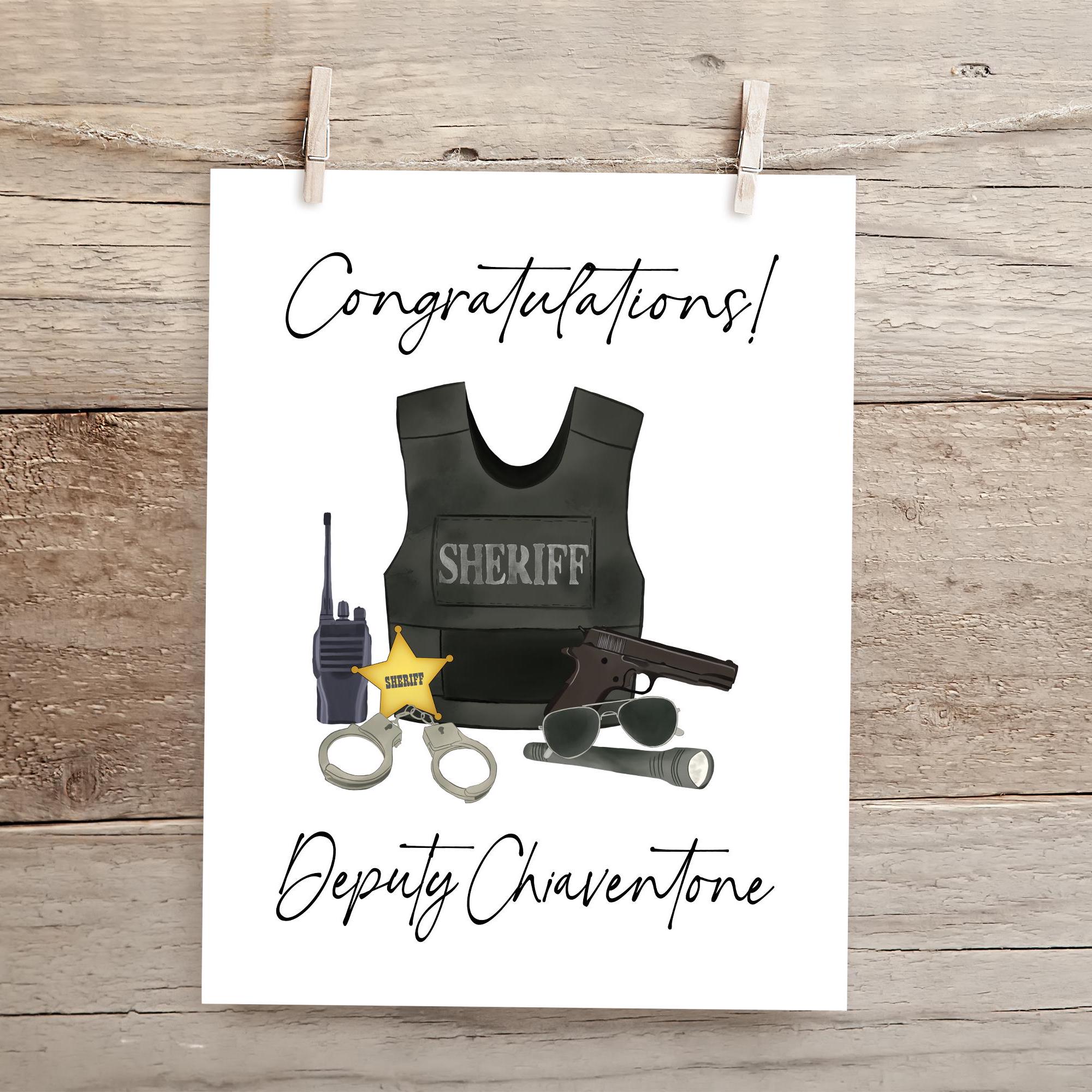 Sheriff Gift Cards, Deputy Police Officer Personalized Graduation ...