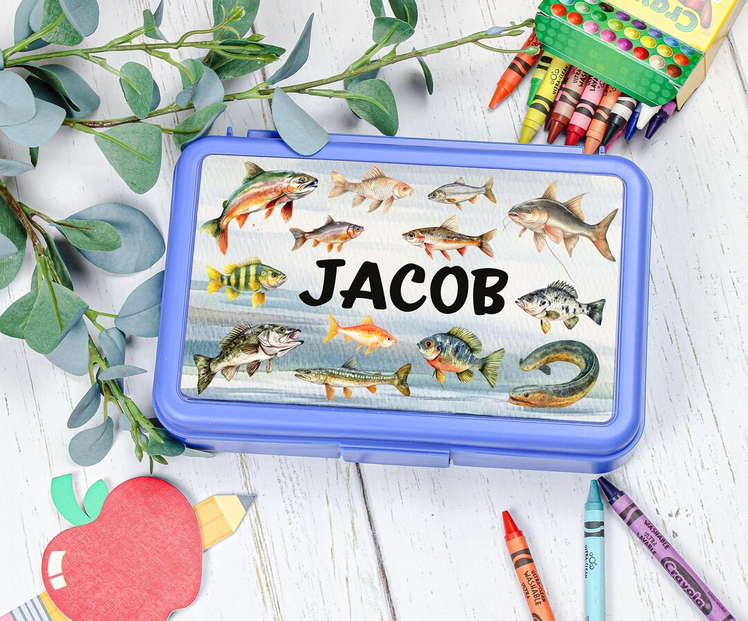 Fishing Personalized Pencil Box for Kids School Supplies Back to School ...
