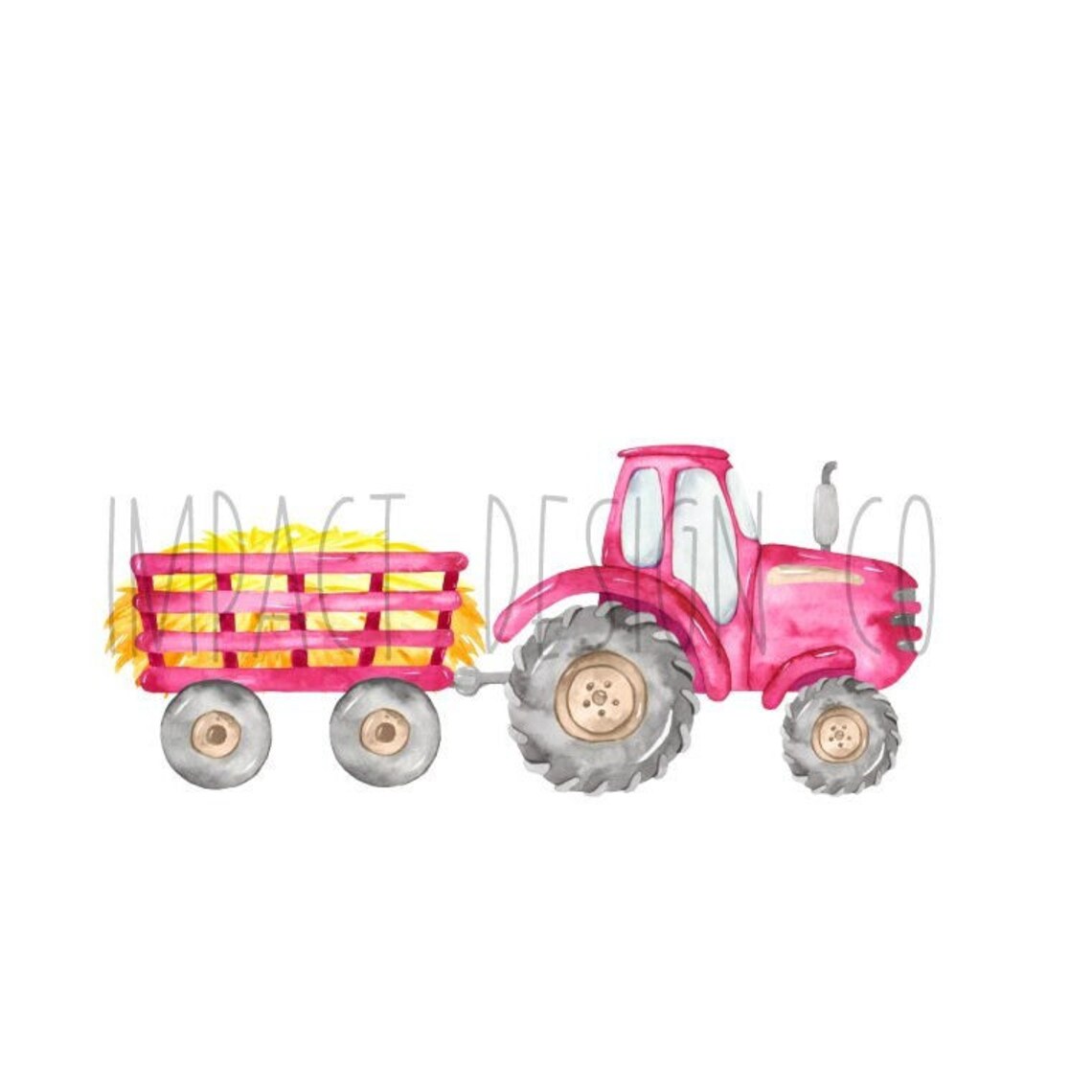 Pink Farm Tractor PNG Kids Pink Tractor Farm PNG Kids Tractor PNG Pink ...
