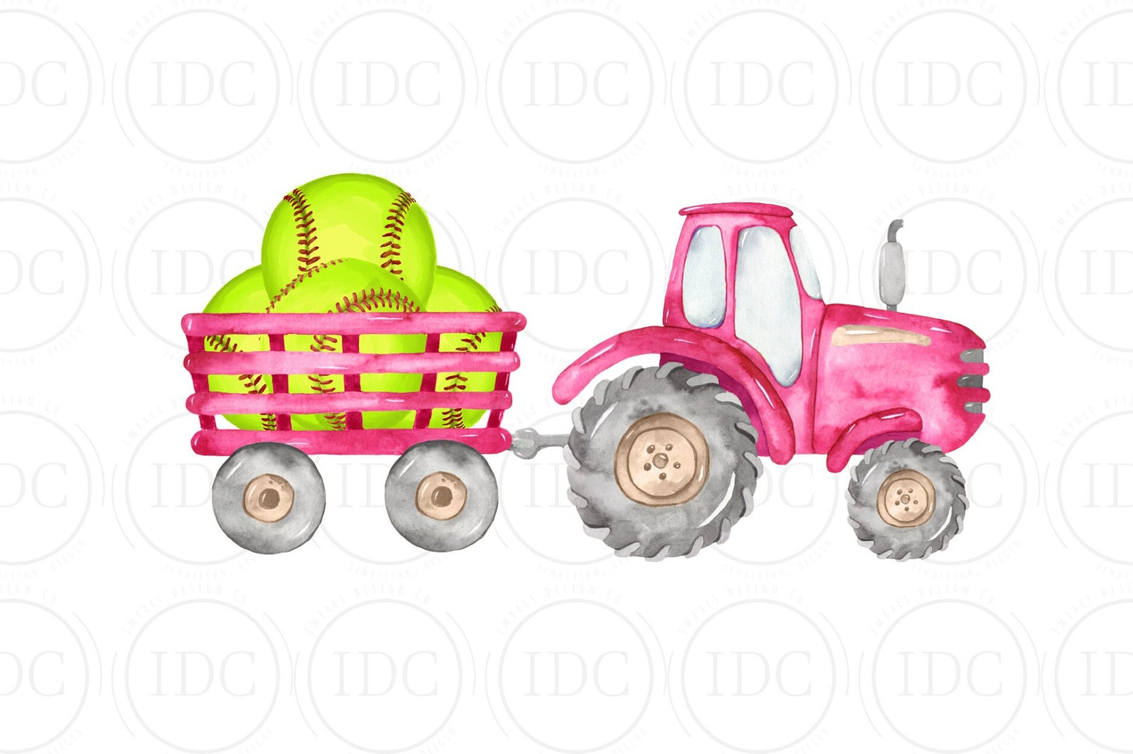 Softball Tractor PNG Pink Tractor PNG Sport Tractor Softball - Etsy