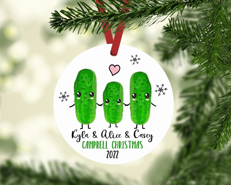 Pickle Christmas Ornaments for Family, Stocking Stuffers and Name Tags ...
