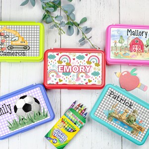 Personalized Pencil Box Labels School Supplies Decal Kids Pencil Box ...