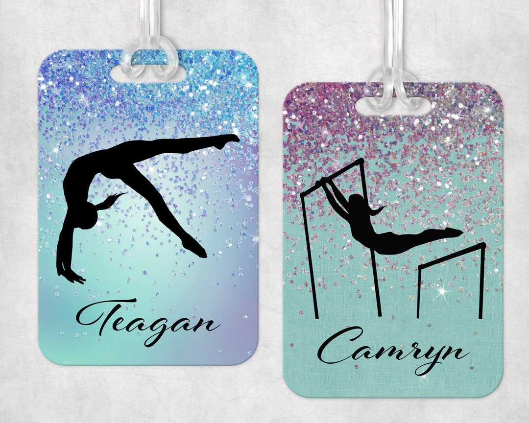 Personalized Uneven Bars Gymnastics Luggage Tag Gymnastics Travel Bag ...