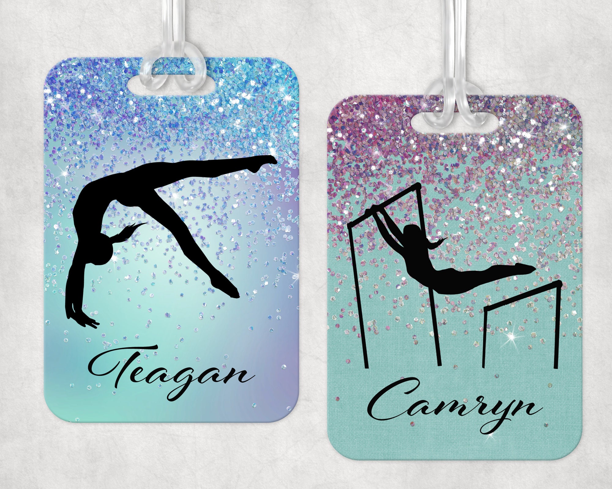 Kids Gymnastics Luggage Tag Gymnast Team Travel Bag Label Back to ...