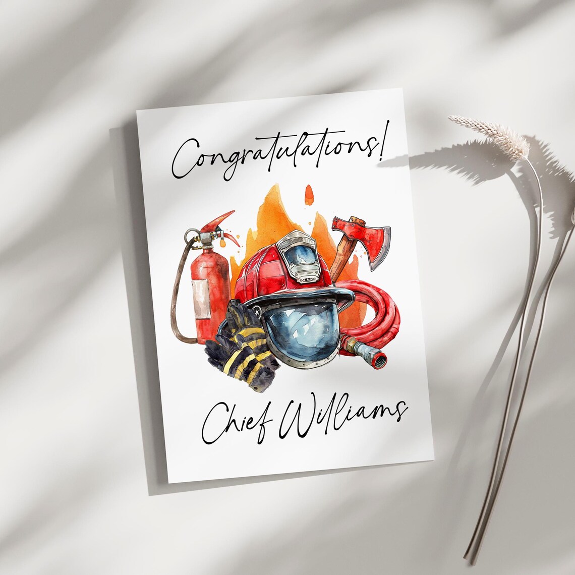 Personalized Firefighter Graduation Card Keepsake Fire Academy ...