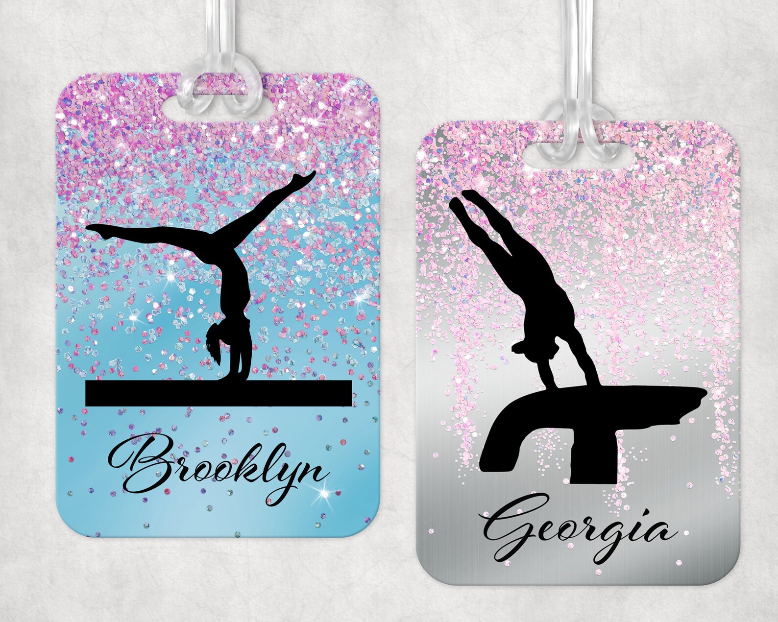 Kids Gymnastics Luggage Tag Gymnast Team Travel Bag Label Back to ...