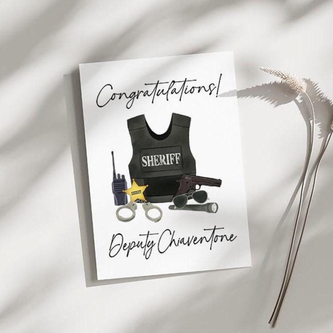 Sheriff Gift Cards, Deputy Police Officer Personalized Graduation ...
