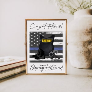 Police Officer Gifts Graduation Gift for Him, Personalized Wall Art for ...