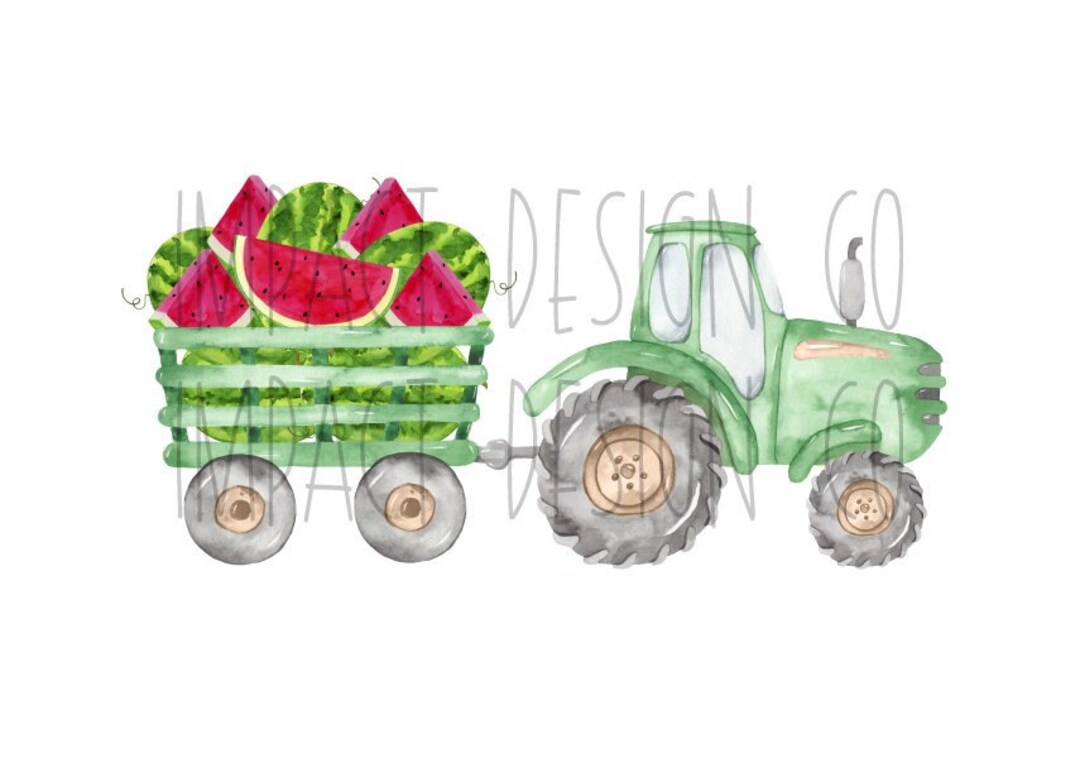 Summer Watermelon Tractor PNG Summer Tractor PNG Green Tractor PNG ...