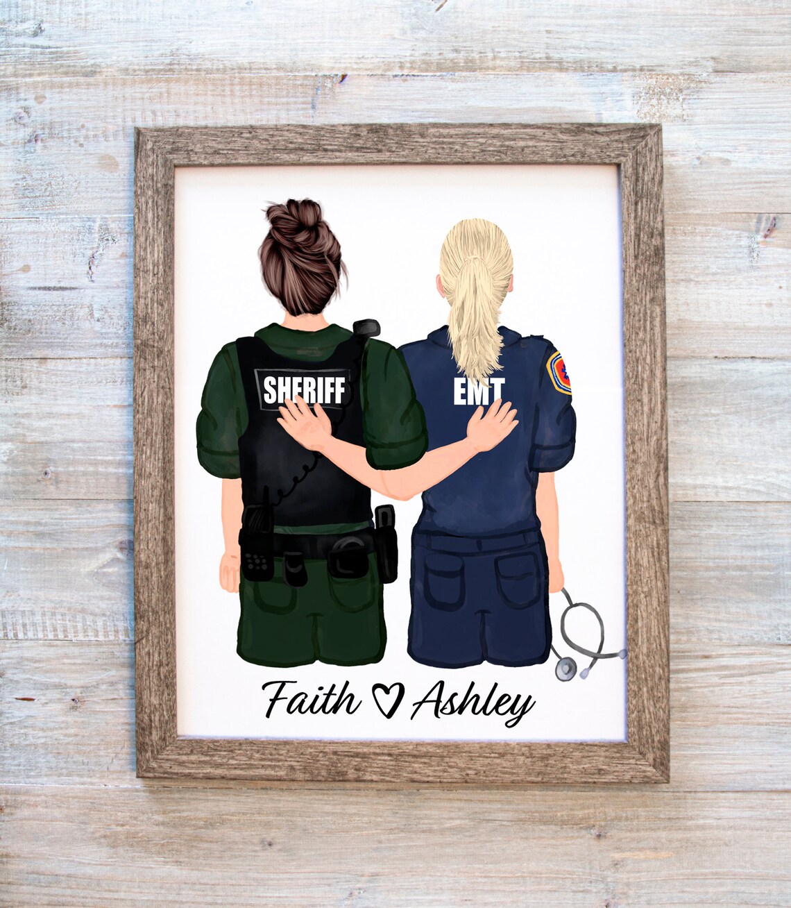Police Officer Gifts EMT Paramedic Gifts Police Paramedic Wall Art EMT ...