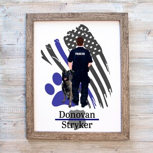 K9 Police Officer Gifts for Him Boyfriend Gift Custom Print ...