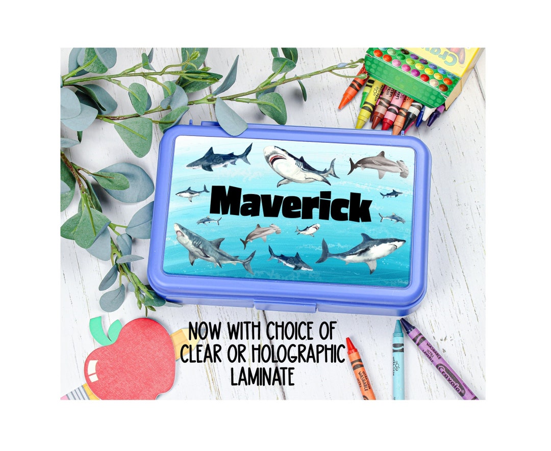 Shark Personalized Pencil Box Personalized School Supplies - Etsy
