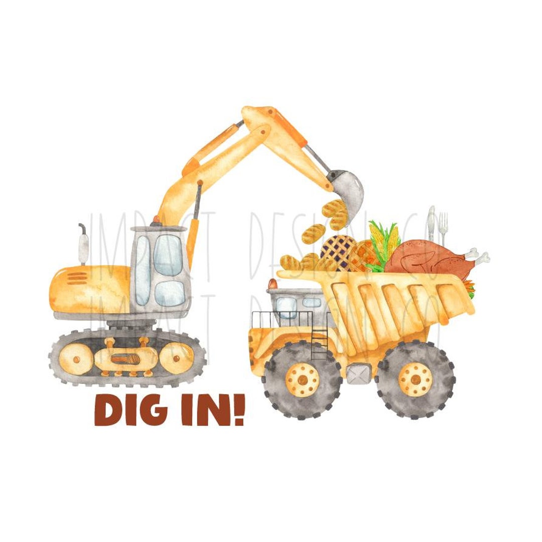 Thanksgiving Construction PNG Digital Download With Turkey, Bread, Pie ...