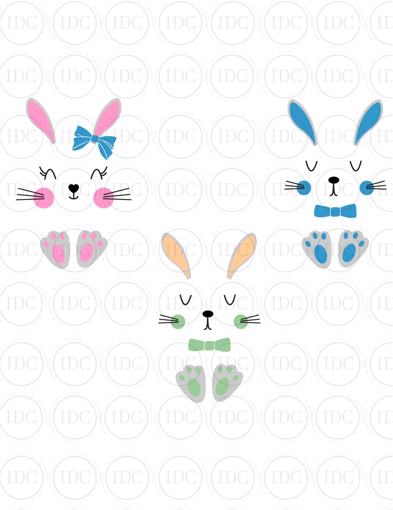Bunny Face PNG Easter Bunny Clipart Easter Bunny Face PNG | Etsy