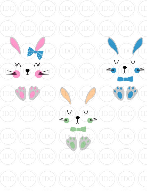 Bunny Face PNG Easter Bunny Clipart Easter Bunny Face PNG | Etsy