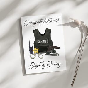 Sheriff Gift Cards, Deputy Police Officer Personalized Graduation ...