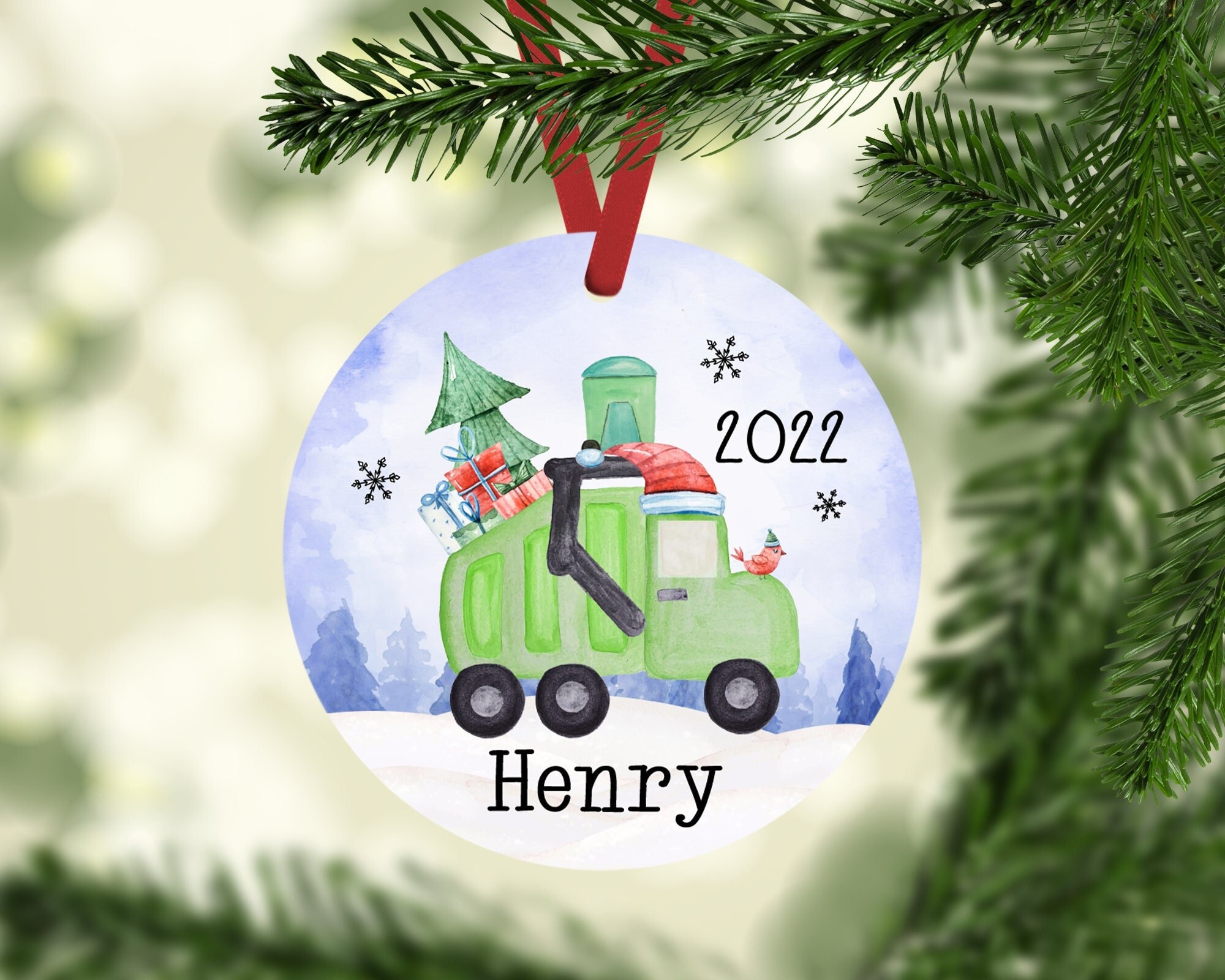 Personalized Garbage Truck Christmas Ornaments Personalized - Etsy