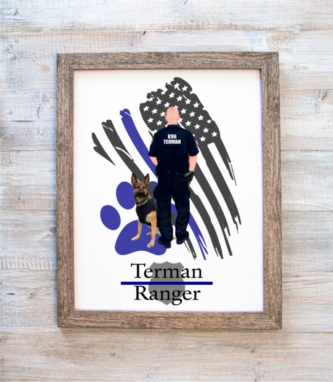 K9 Police Officer Gifts for Him Boyfriend Gift Custom Print ...