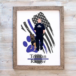 K9 Police Officer Gifts for Him Boyfriend Gift Custom Print ...
