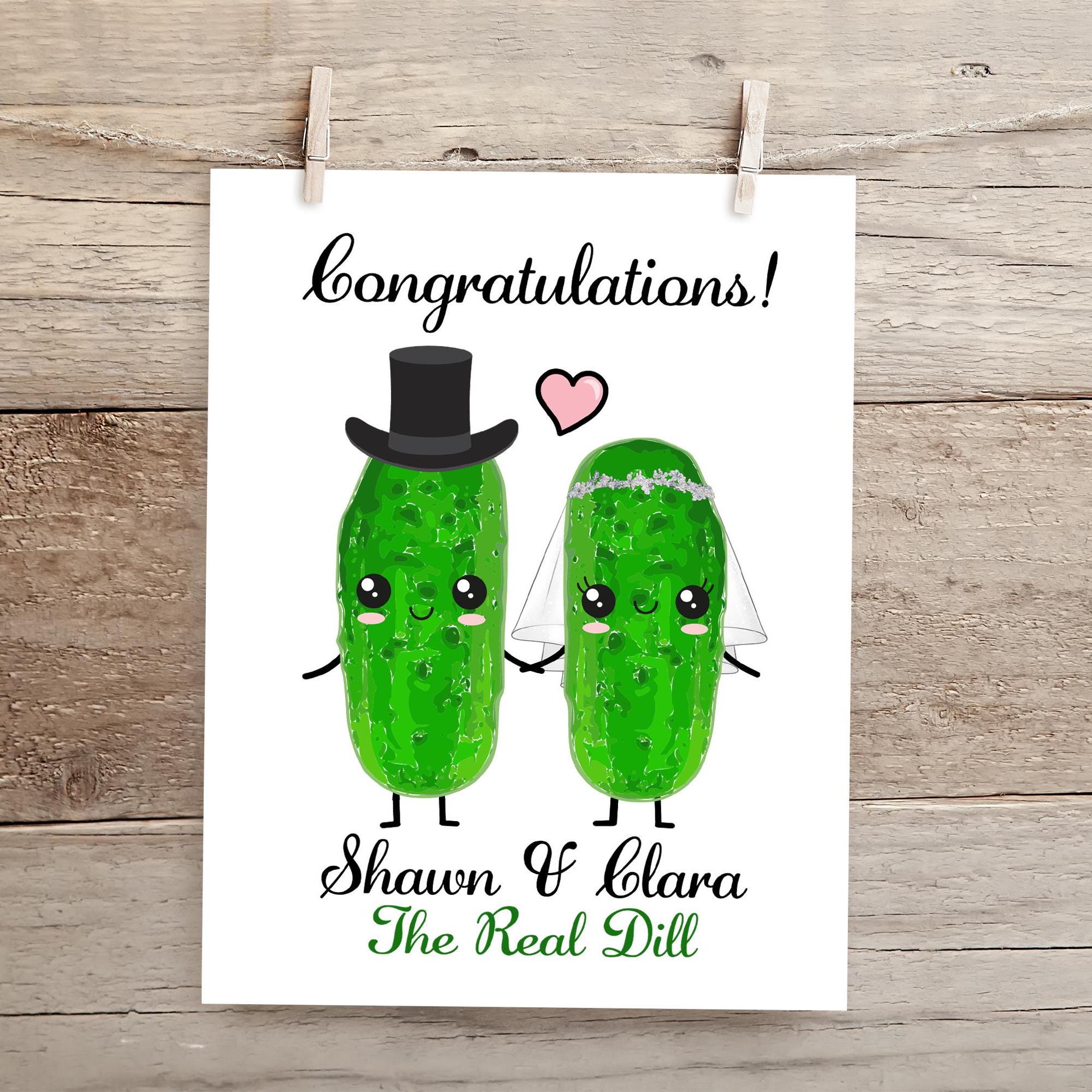 Wedding Gift Cards for Pickle Lovers, the Real Dill Personalized ...