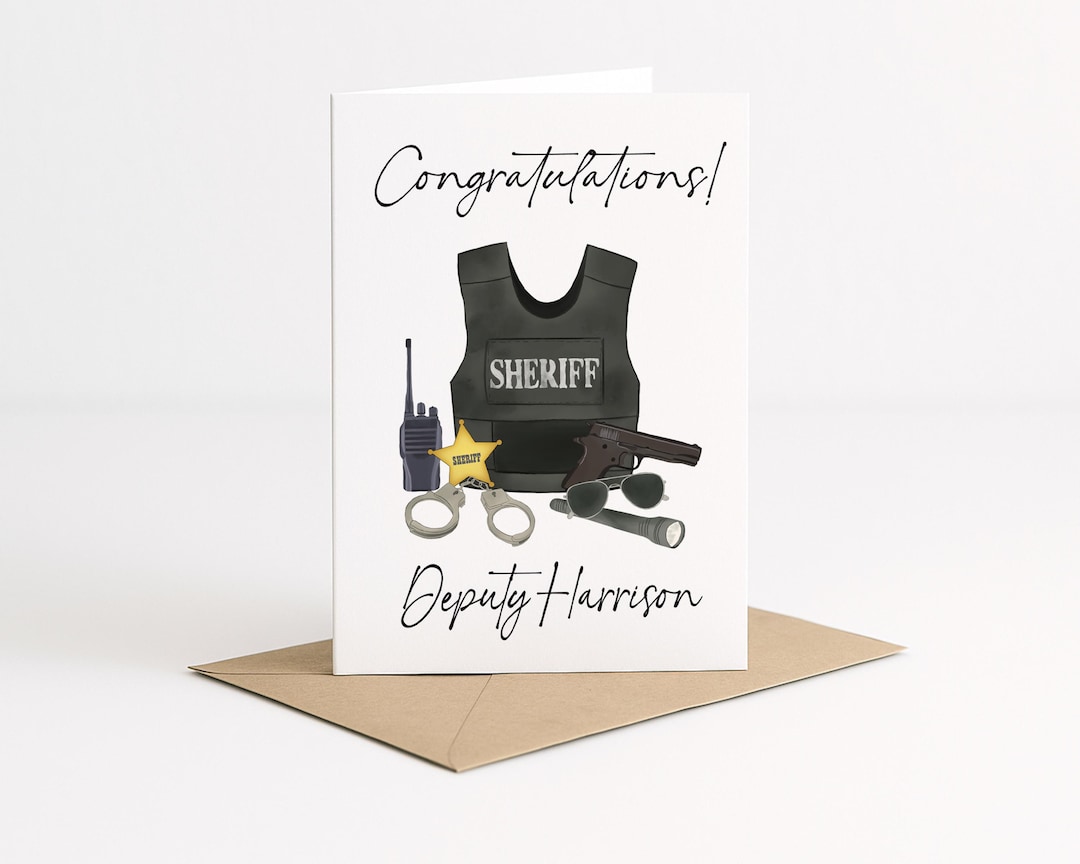Sheriff Gift Cards, Deputy Police Officer Personalized Graduation ...