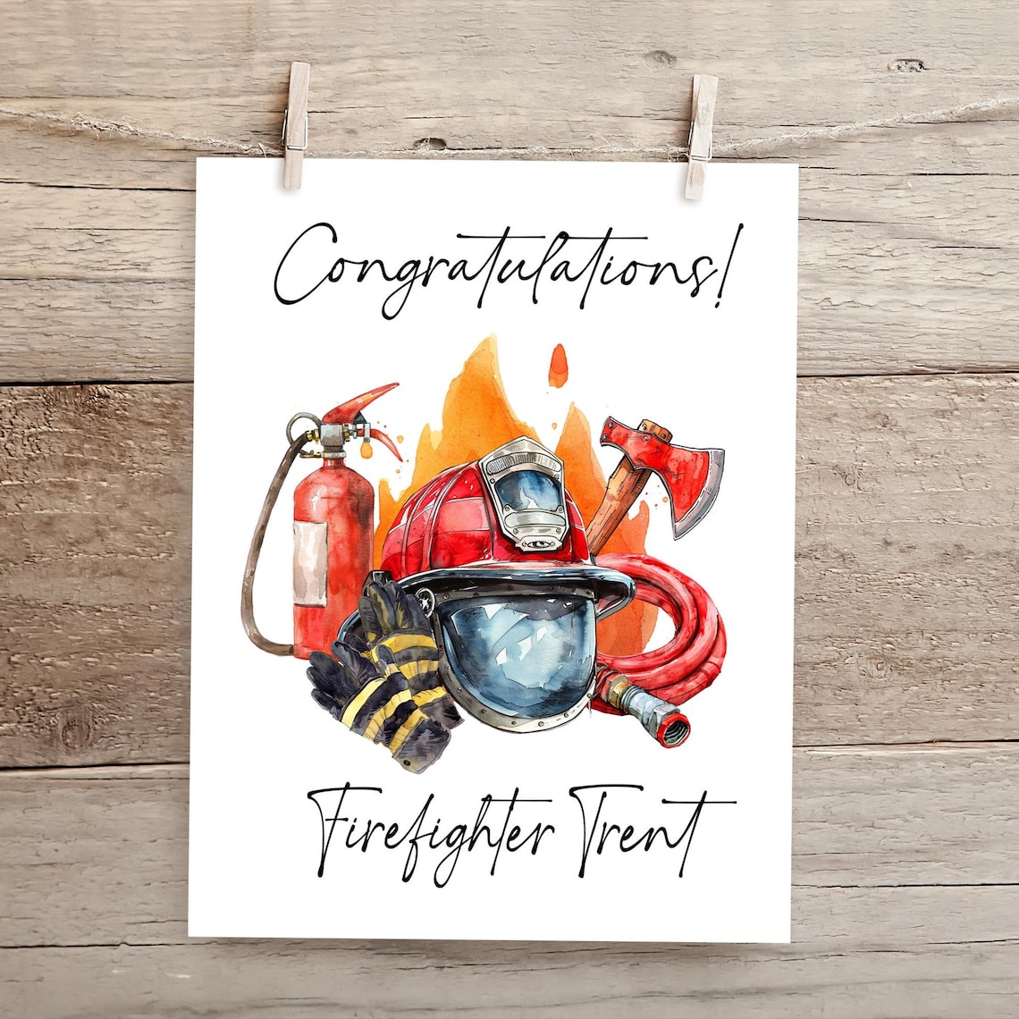 Personalized Firefighter Graduation Card Keepsake Fire Academy ...