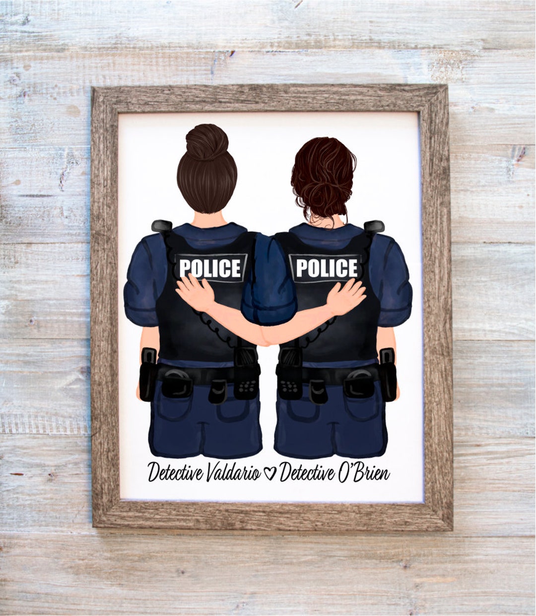 Police Officer Gifts Custom Police Wall Art Best Friend Gift for Her ...