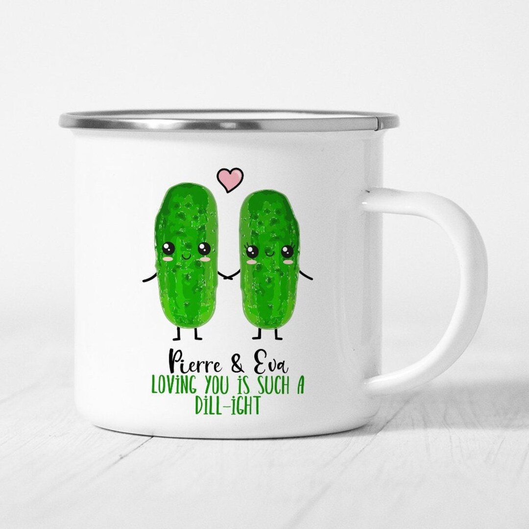 Personalized Couple Mugs Personalized Engagement Gift Custom Enamel Mug ...