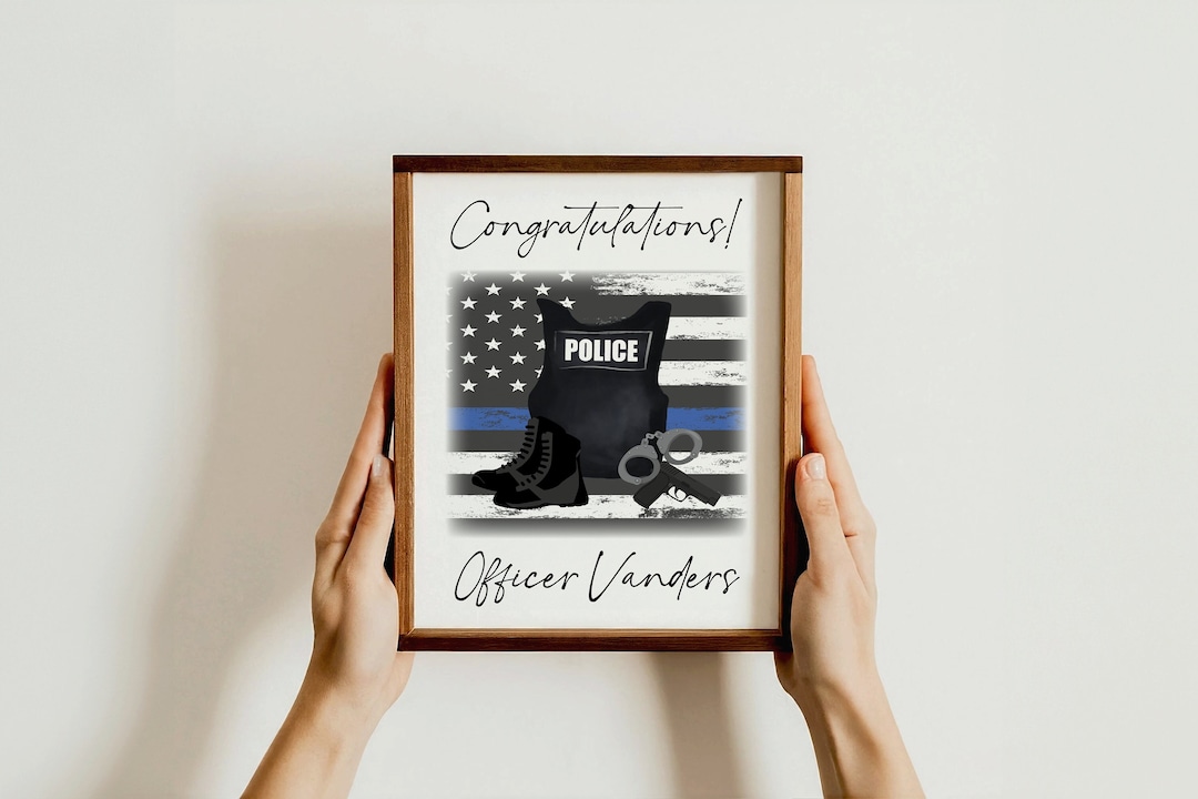 Police Officer Gifts Graduation Gift for Him, Personalized Wall Art for ...
