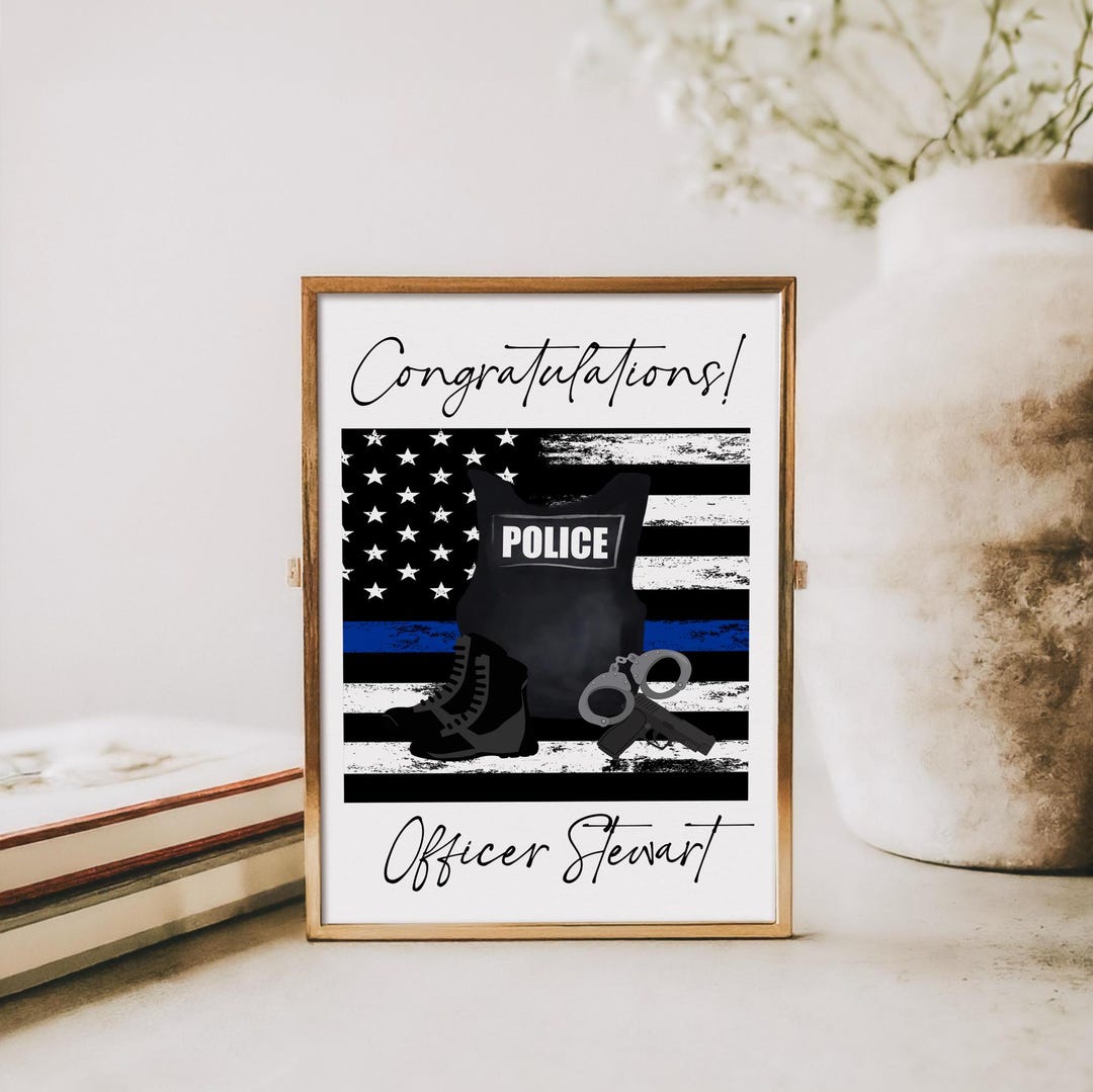 Police Officer Gifts Graduation Gift for Him Personalized Wall Art for ...