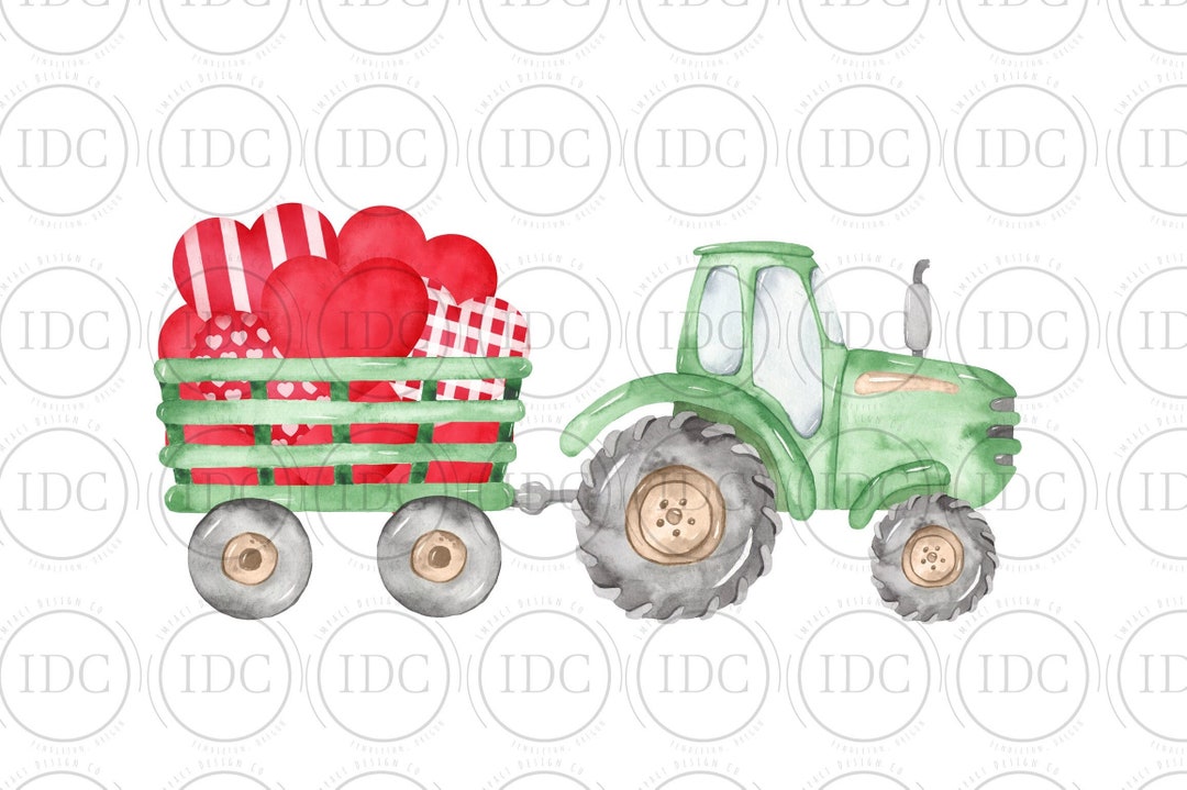 Valentines Day Tractor PNG Valentines Day PNG Pink Tractor PNG ...