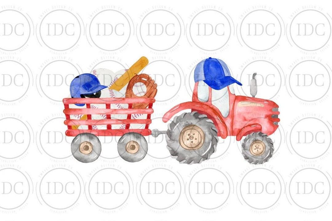 Sport Tractor PNG Baseball Tractor PNG Red Tractor PNG Birthday Tractor ...