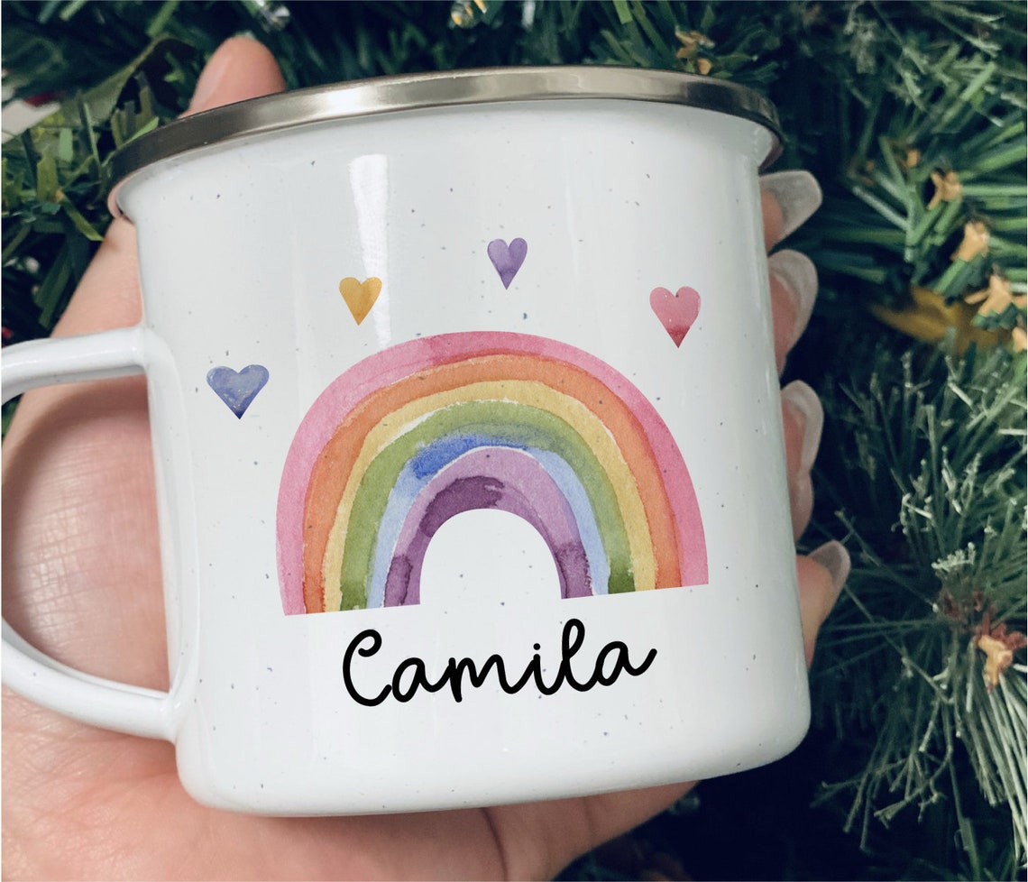 Kid Mug Personalized Enamel Mug for Kids Custom Enamel Mug - Etsy