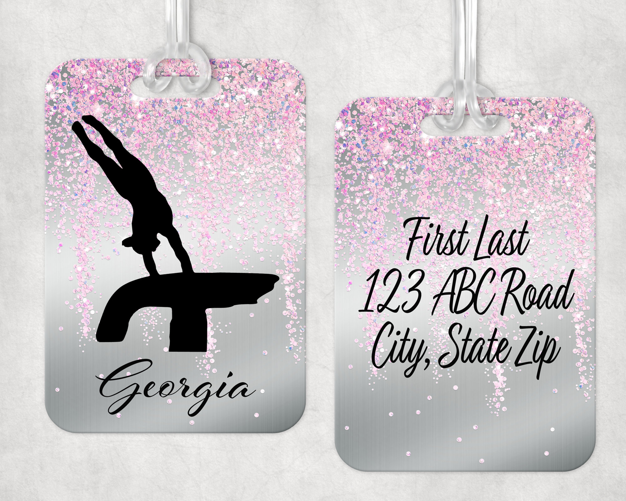 Kids Gymnastics Luggage Tag Gymnast Team Travel Bag Label Back to ...