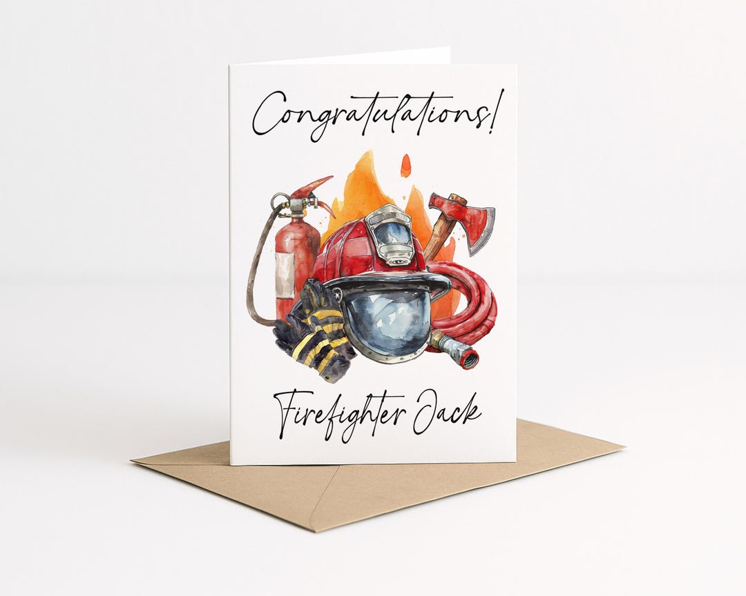 Personalized Firefighter Graduation Card Keepsake Fire Academy ...