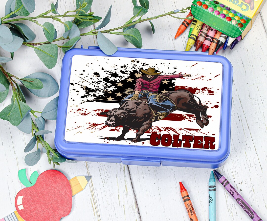 Personalized Pencil Box Western Cowboy Back to School Supplies Kids ...