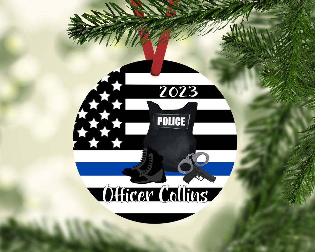 Police Officer Christmas Ornaments Personalized Police Ornaments ...