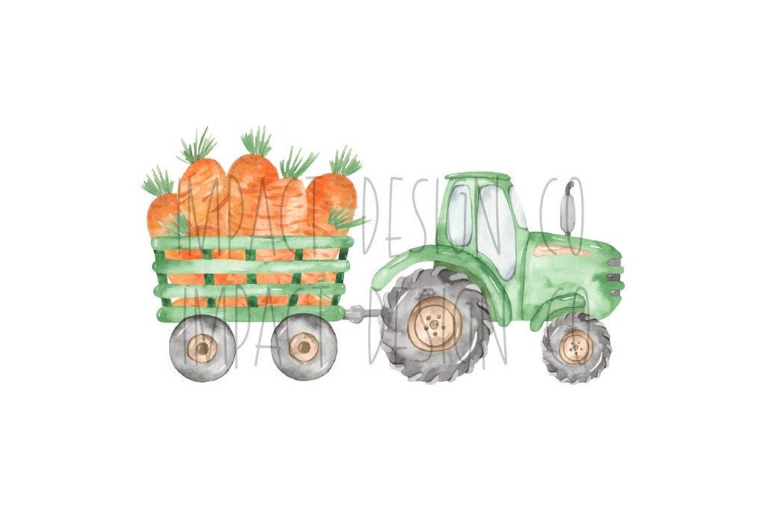 Easter Tractor PNG Easter PNG Green Tractor PNG Easter Carrots ...