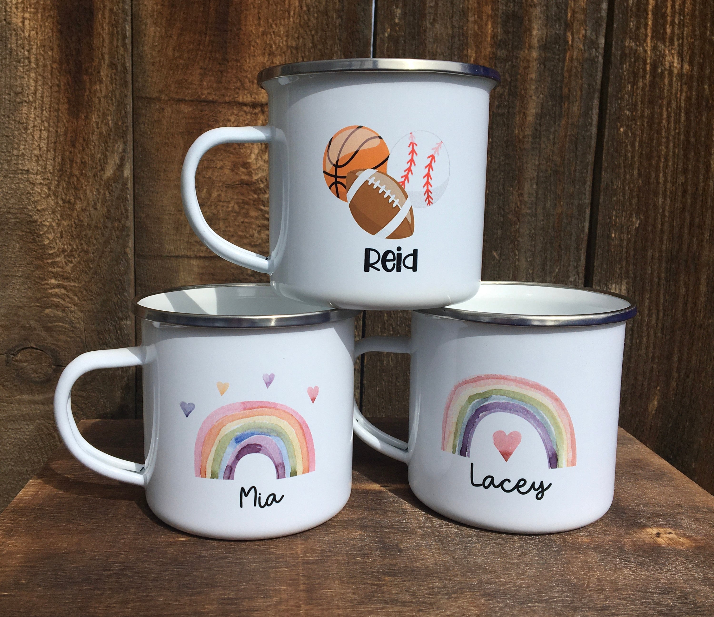Kid Mug Personalized Enamel Mug for Kids Custom Enamel Mug - Etsy