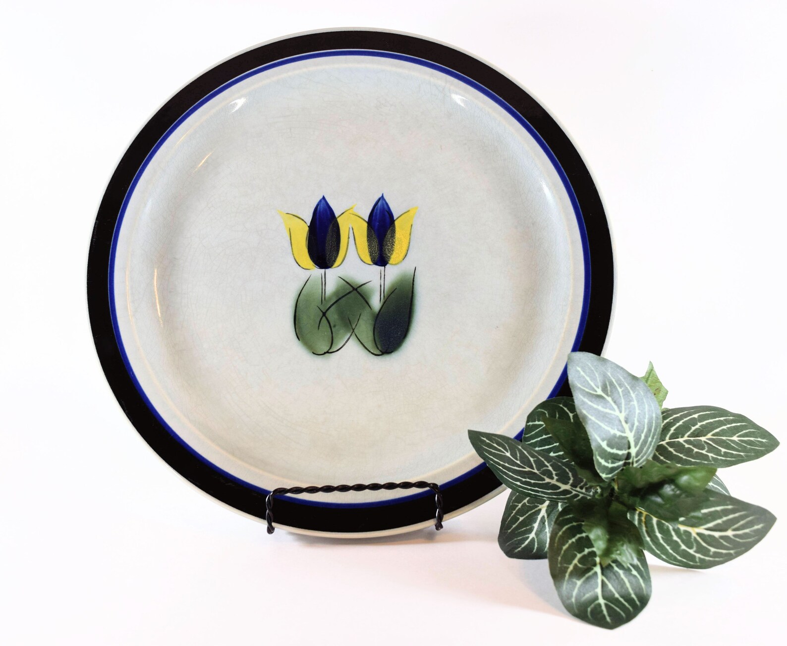 Vintage Blue Tulips Plate by International Stoneware, Made in Japan ...