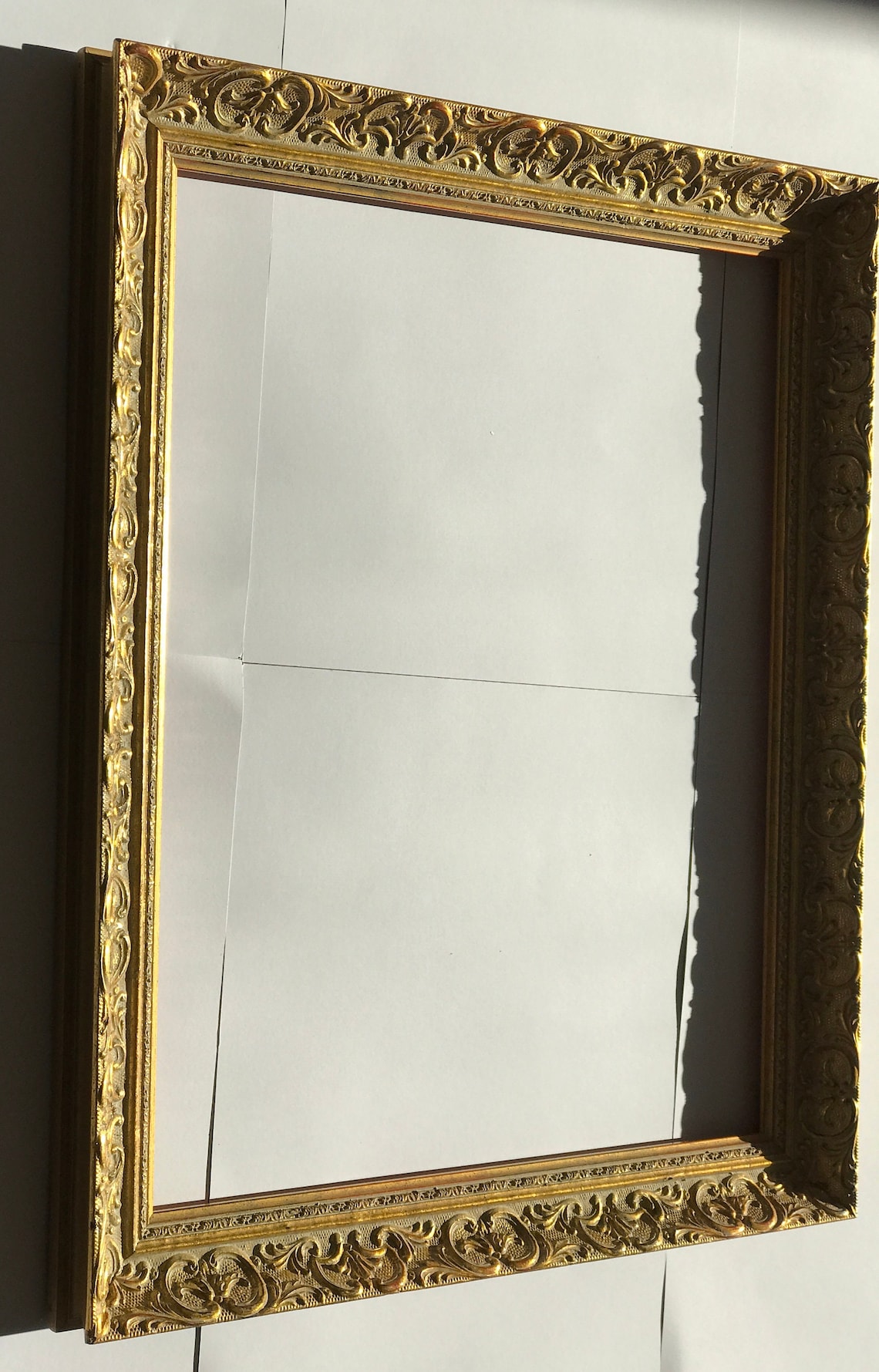 Large Baroque Gold Mirror Frame, Ornamental Gelded Gesso Frame, Large ...