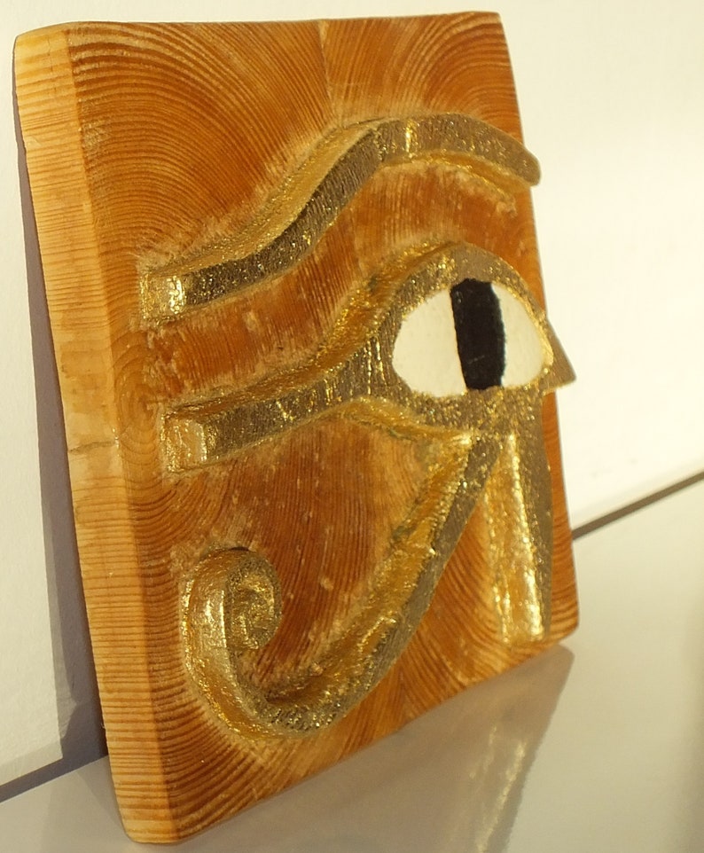 Eye of Ra, Ancient Egypt Art, Wood Working, Sculpture Decor, Golden Eye ...